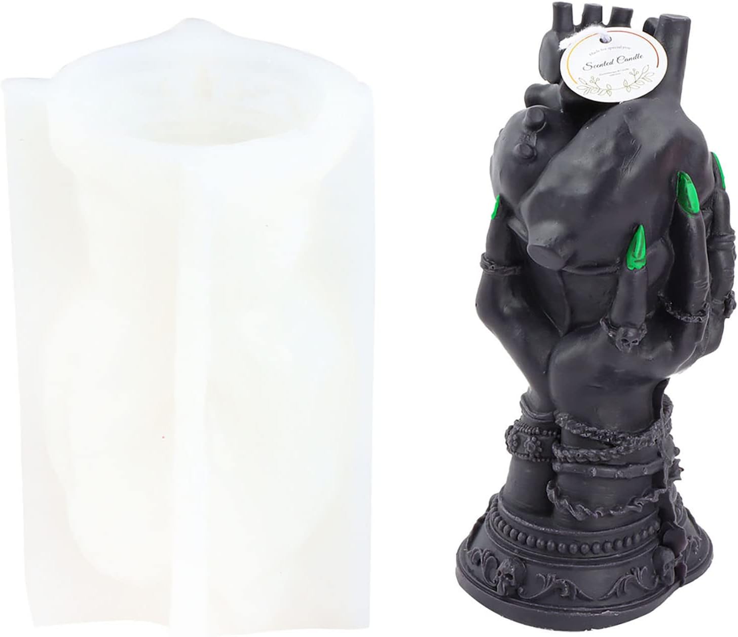 Amazon.com: Grainrain Reusable 3D Halloween Silicone Skull Candle Mold ...