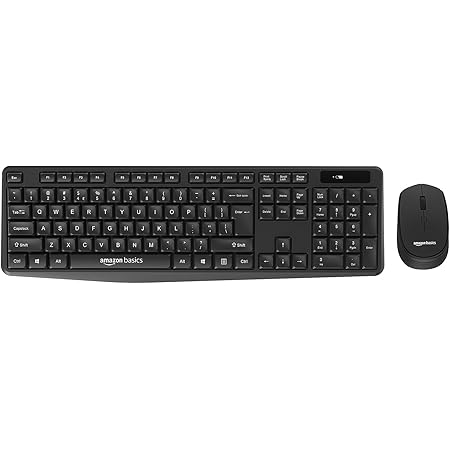 Amazon.in: Buy Amazon Basics USB Wireless Keyboard and Mouse Set with ...