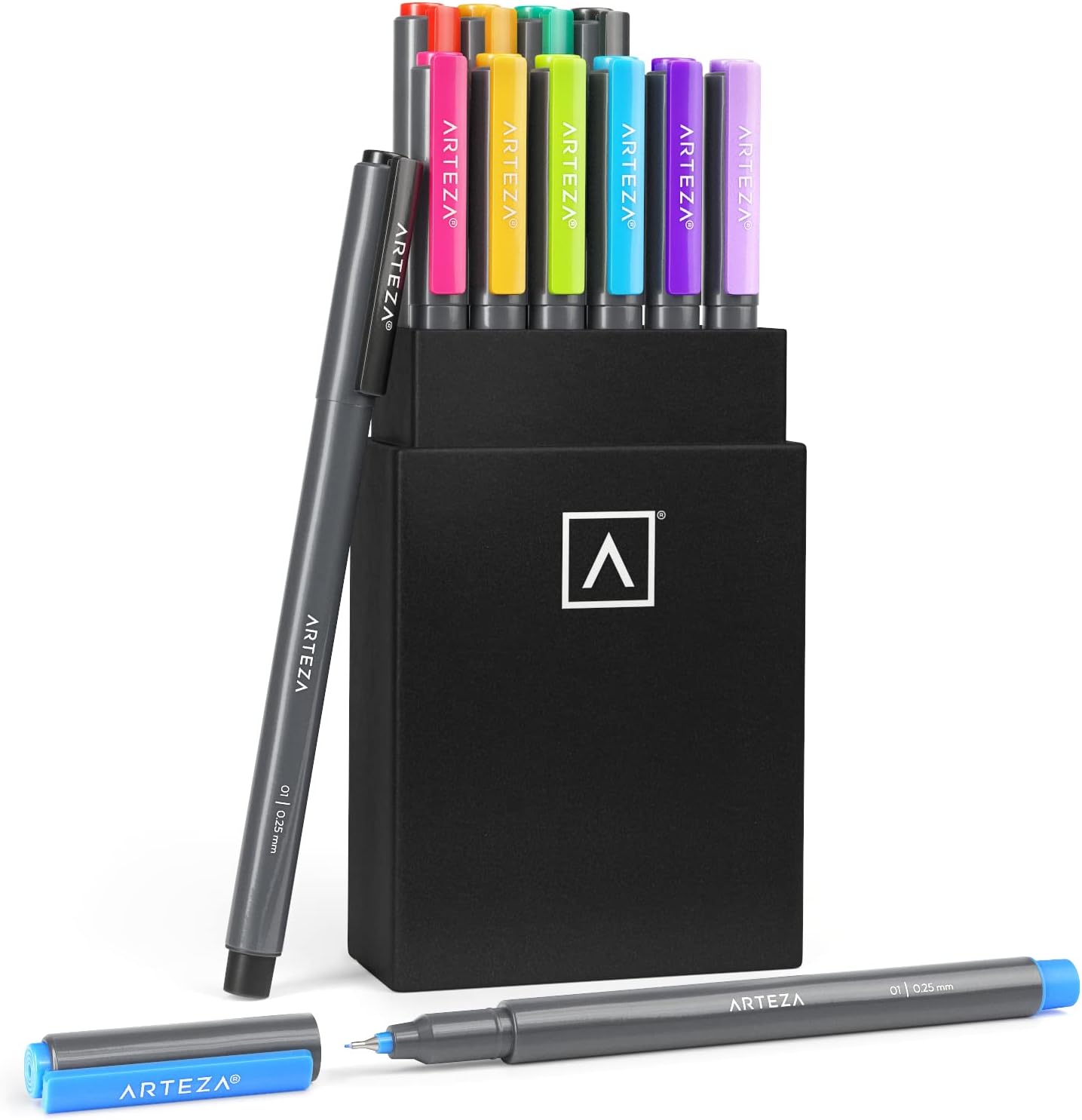 Amazon.com: ARTEZA Micro-Line Ink Pens, Set of 12 Colorful Size 01 (0. ...