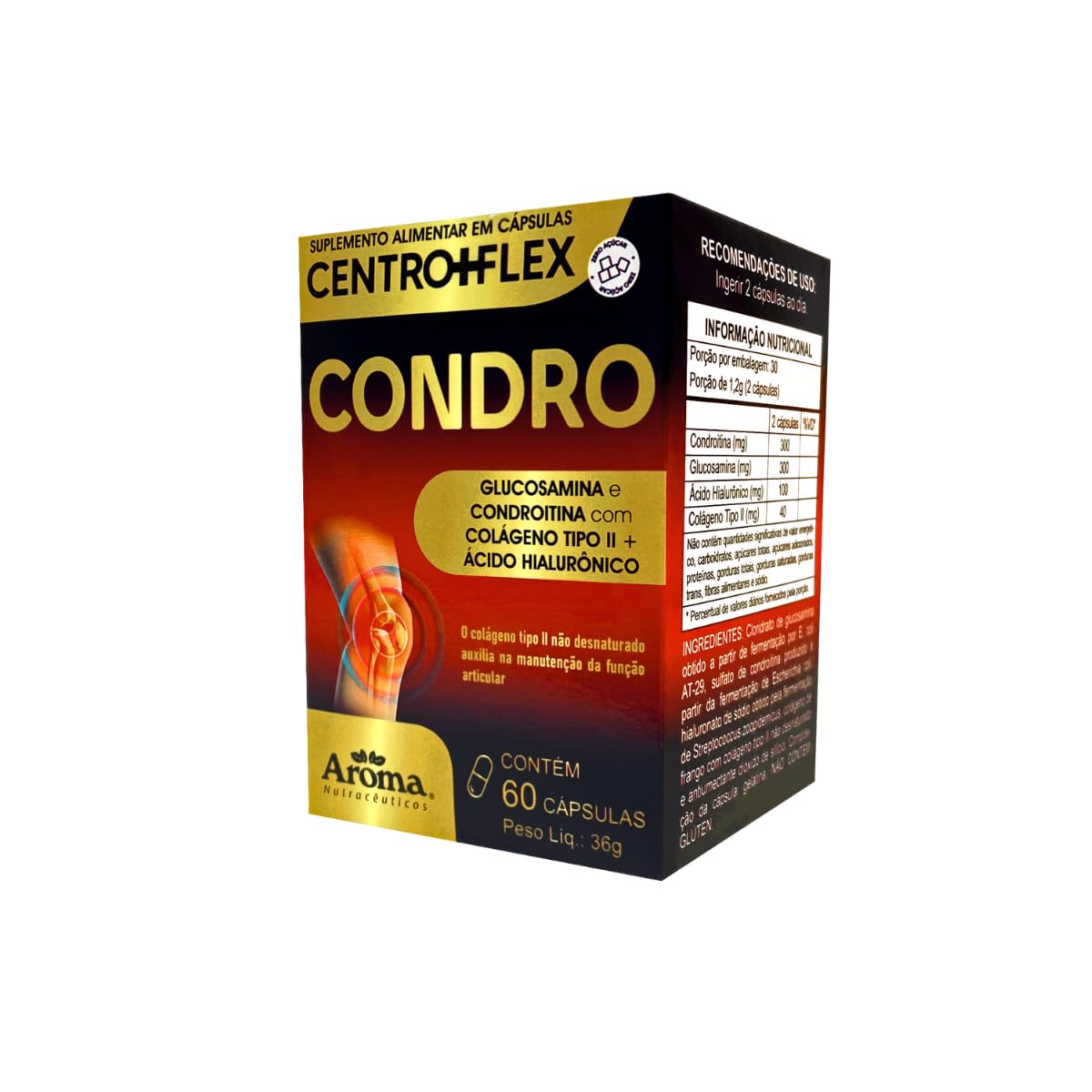 Centro+Flex Condro | Condroitina e Glucosamina + Colagéno Tipo 2 com ...