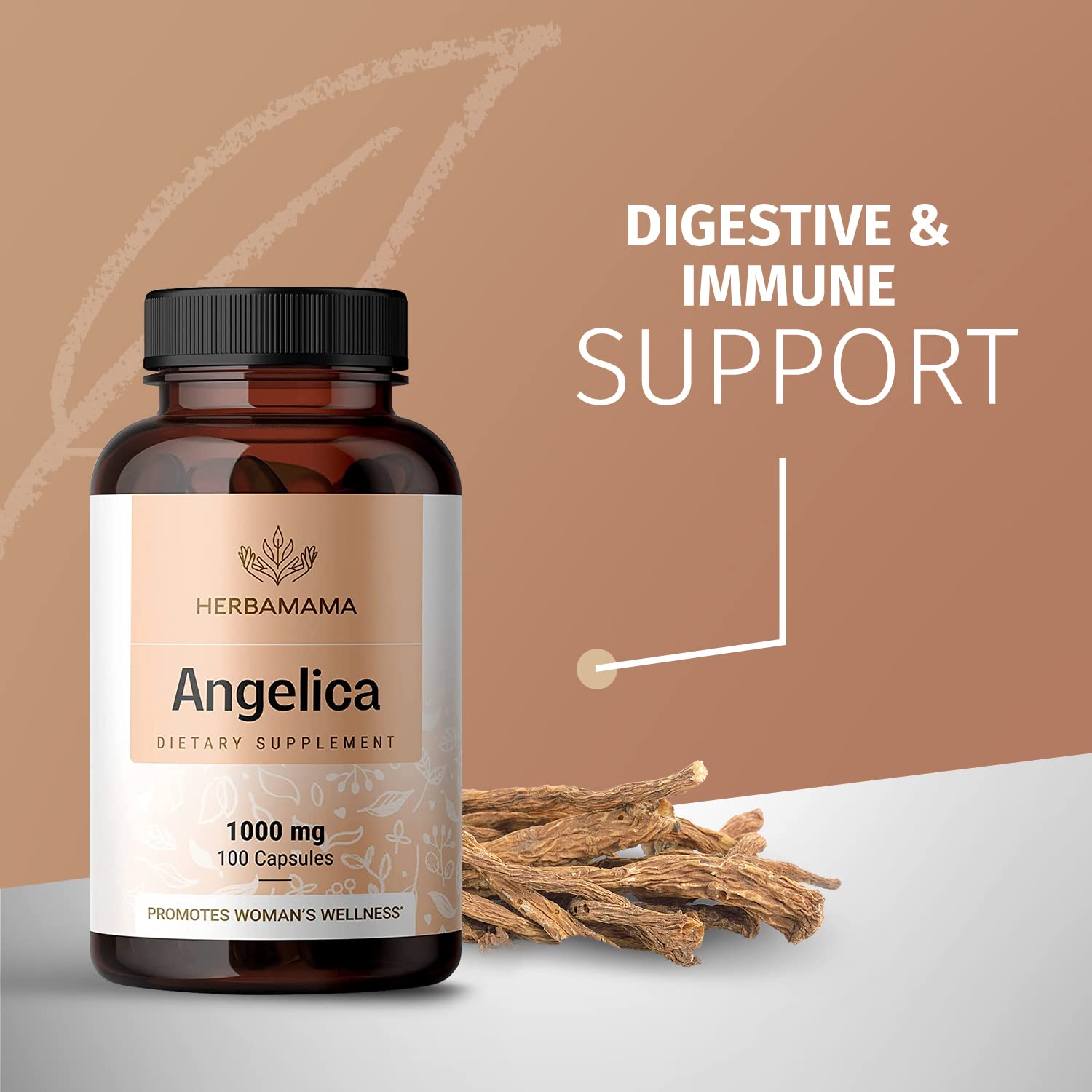 HERBAMAMA Angelica Capsules - Digestive Health, Heart & Blood ...