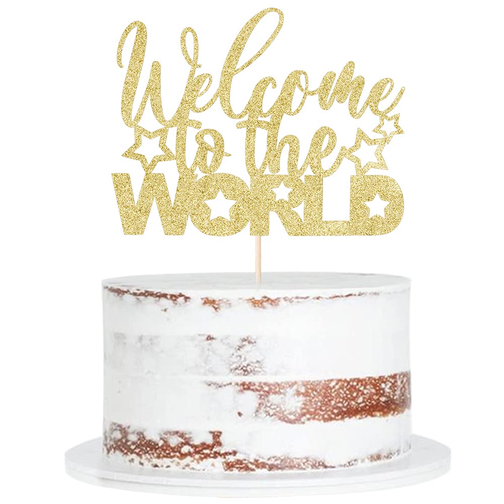 Qertesl Welcome To The World Cake Topper Hello World Baby | Desertcart ...