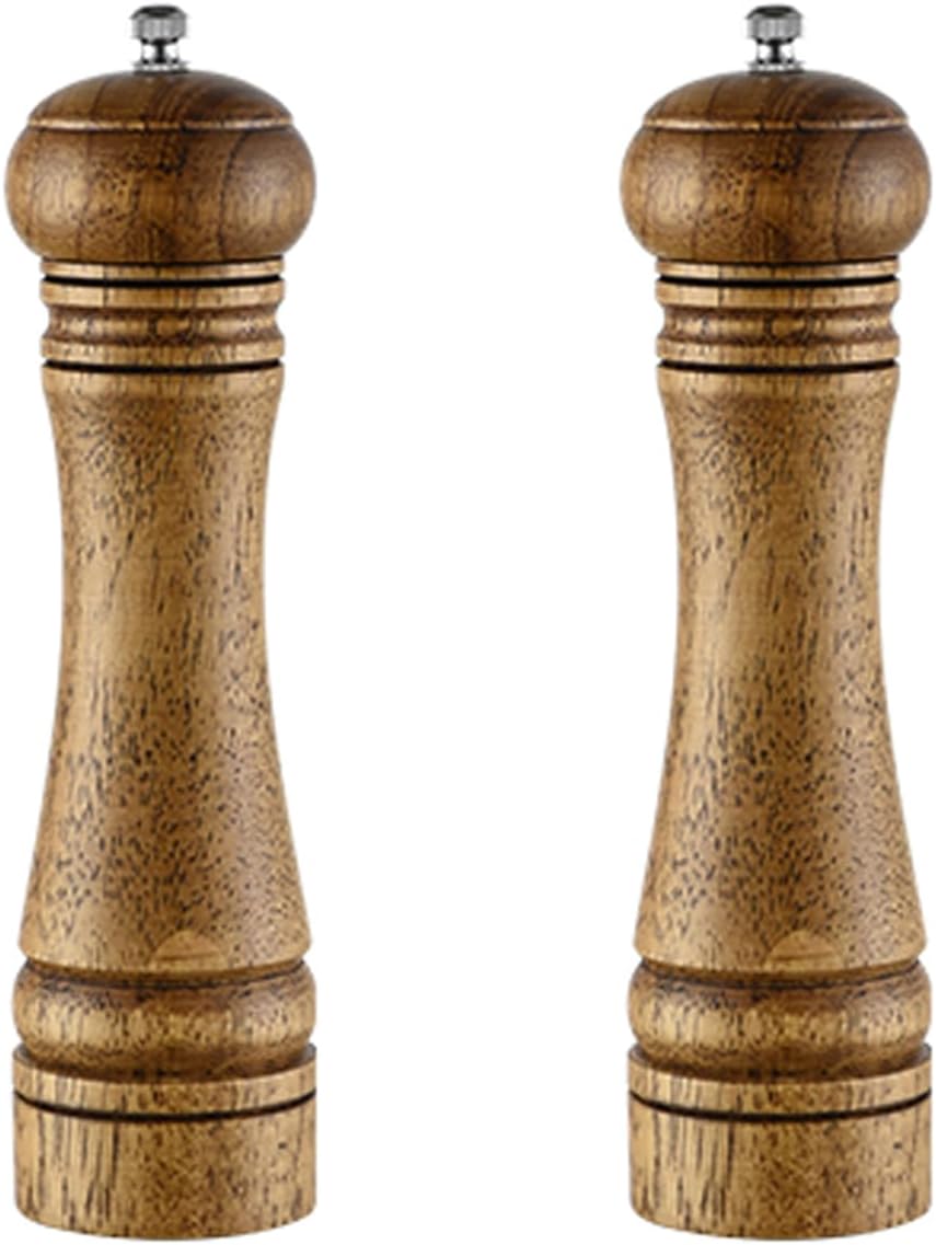 Amazon.com: Nedyfix 2Pcs Wood Salt and Pepper Grinding Machine with ...