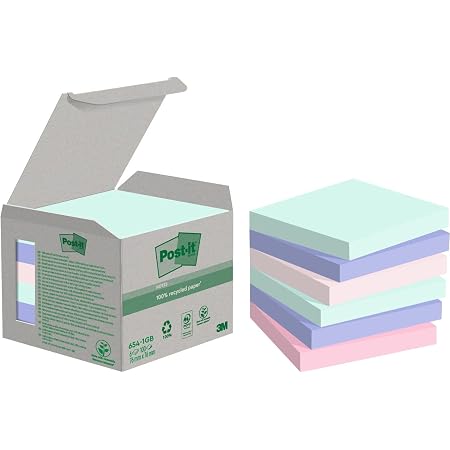 Post-it Super Sticky 100% Recycled Notes, Pack of 3+1 Free Pads, 70 ...