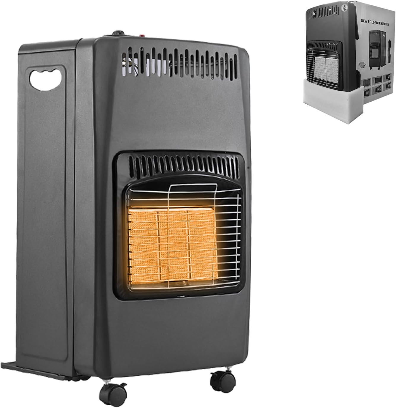 Portable Gas Heater Indoor Heater with Oxygen Depletion Sensor & 3 Heating Settings - Butane Gas ...