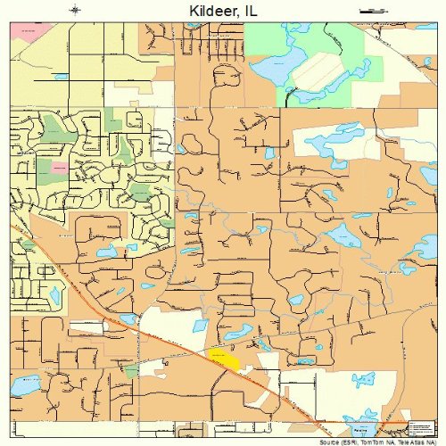 Amazon.com - Large Street & Road Map of Kildeer, Illinois IL - Printed ...