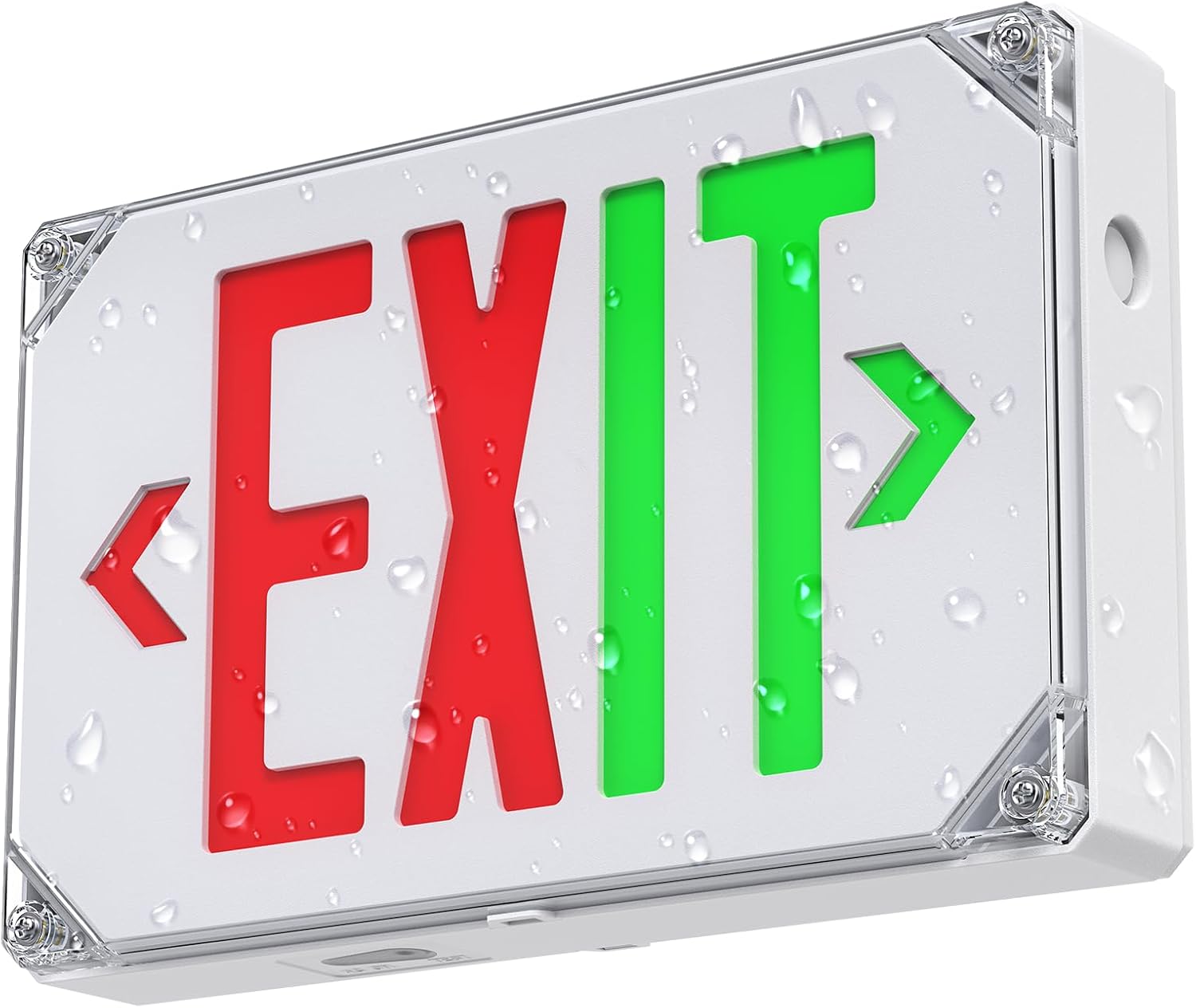 Outdoor Led Exit Sign Red/Green Color Switchable, Wet Location ...