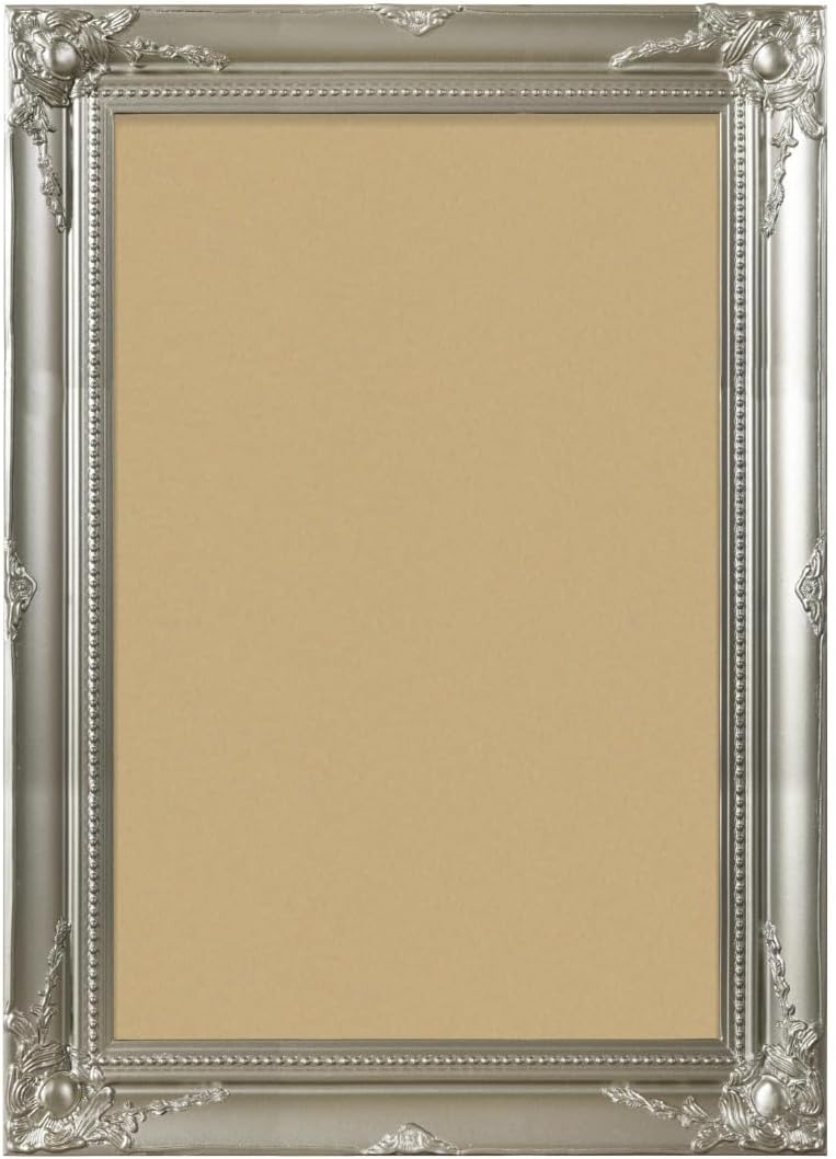 MirrorOutlet The Antiquitus - Ornate Swept Silver Picture Frame 35" X ...