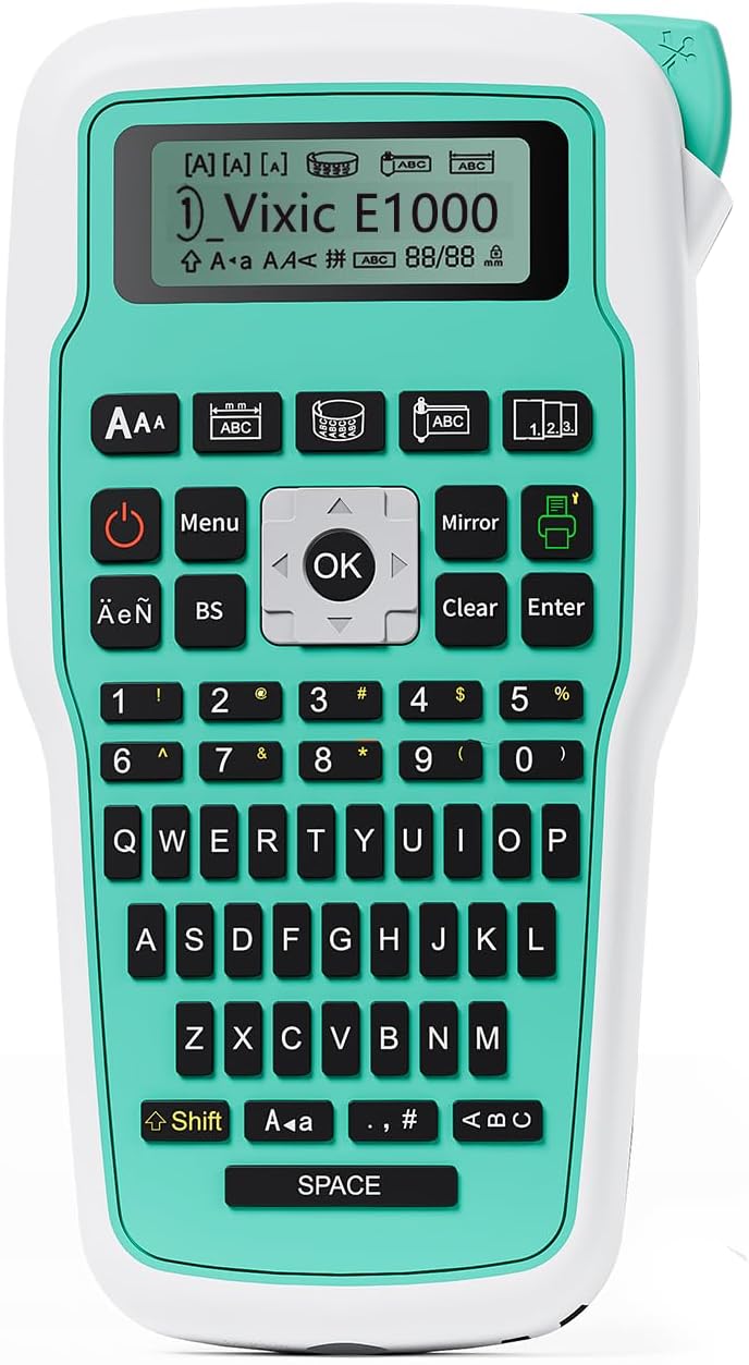 Label Maker Machine with Tape, Vixic E1000 Protable Cable Label Printer ...