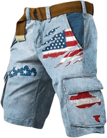 American Flag Shorts for Men 4th of July Independence Day Distressed ...