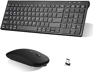 Amazon.com: Rechargeable Wireless Keyboard Mouse, UrbanX Slim Thin Low ...