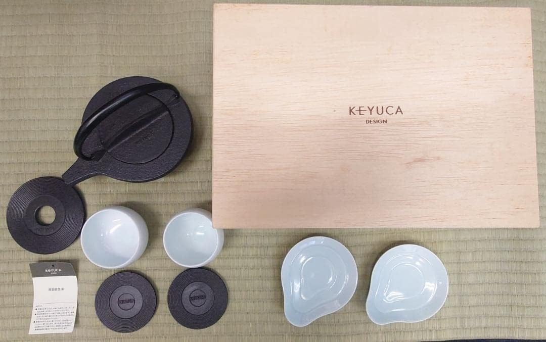Amazon | 南部鉄 KEYUCAデザイン 急須セット 夫婦湯飲み 茶たく 桐箱付 | ノーブランド品 | 急須