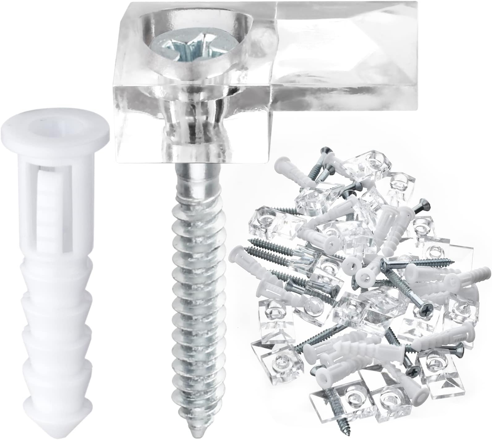 Amazon.com: Tatuo 20 Sets of Mirror Holder Clips Kit, Clear Plastic ...