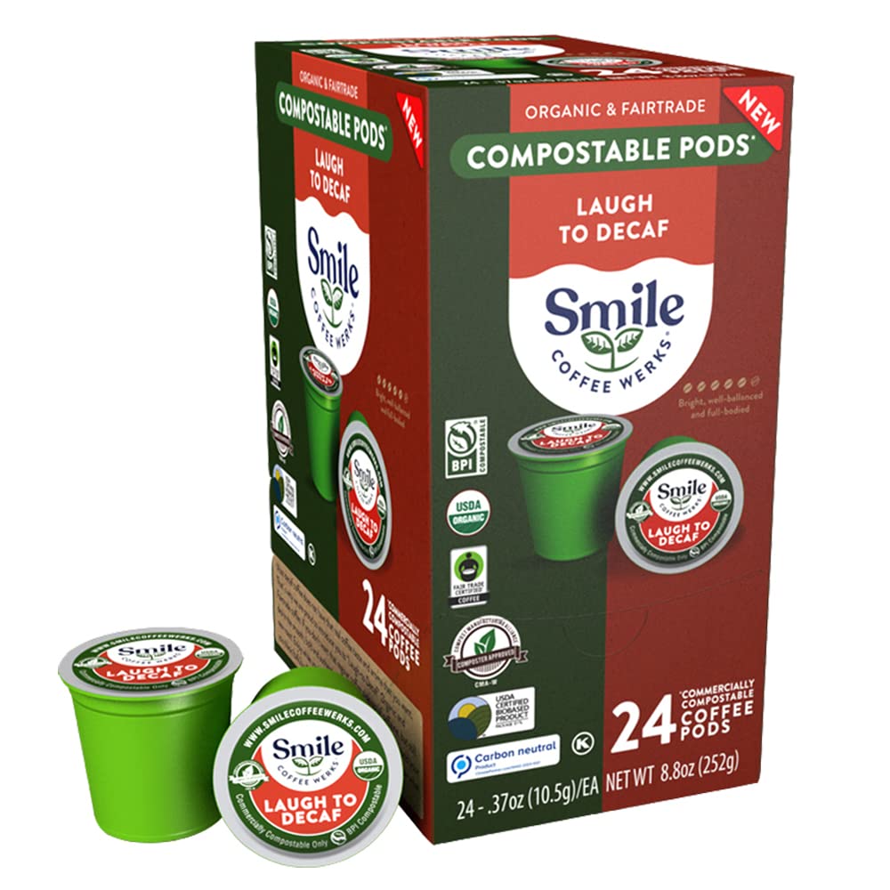 Amazon.com: Smile Coffee Werks, Compostable Coffee Pods, Laugh to Decaf ...