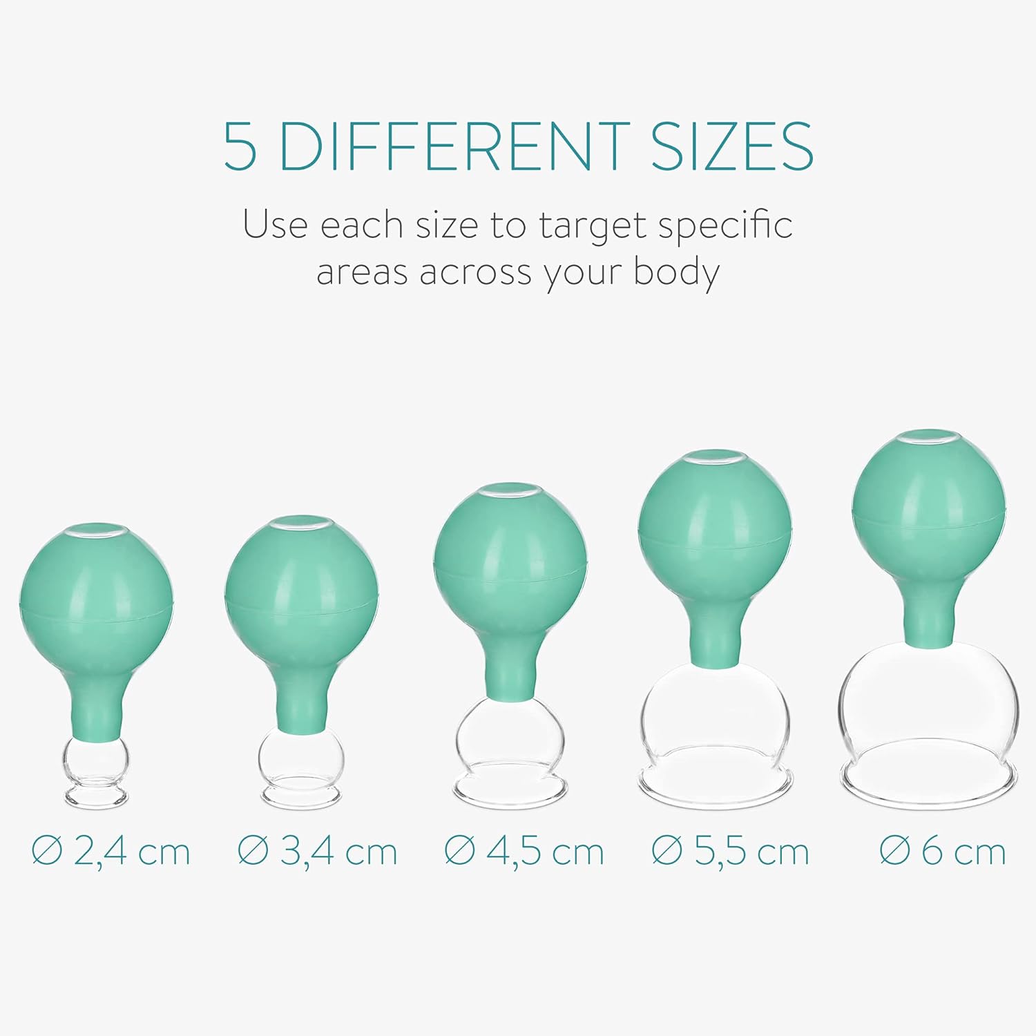 Navaris Cupping Massage Set – Set of 5X Glass Vacuum Suction Cups for ...