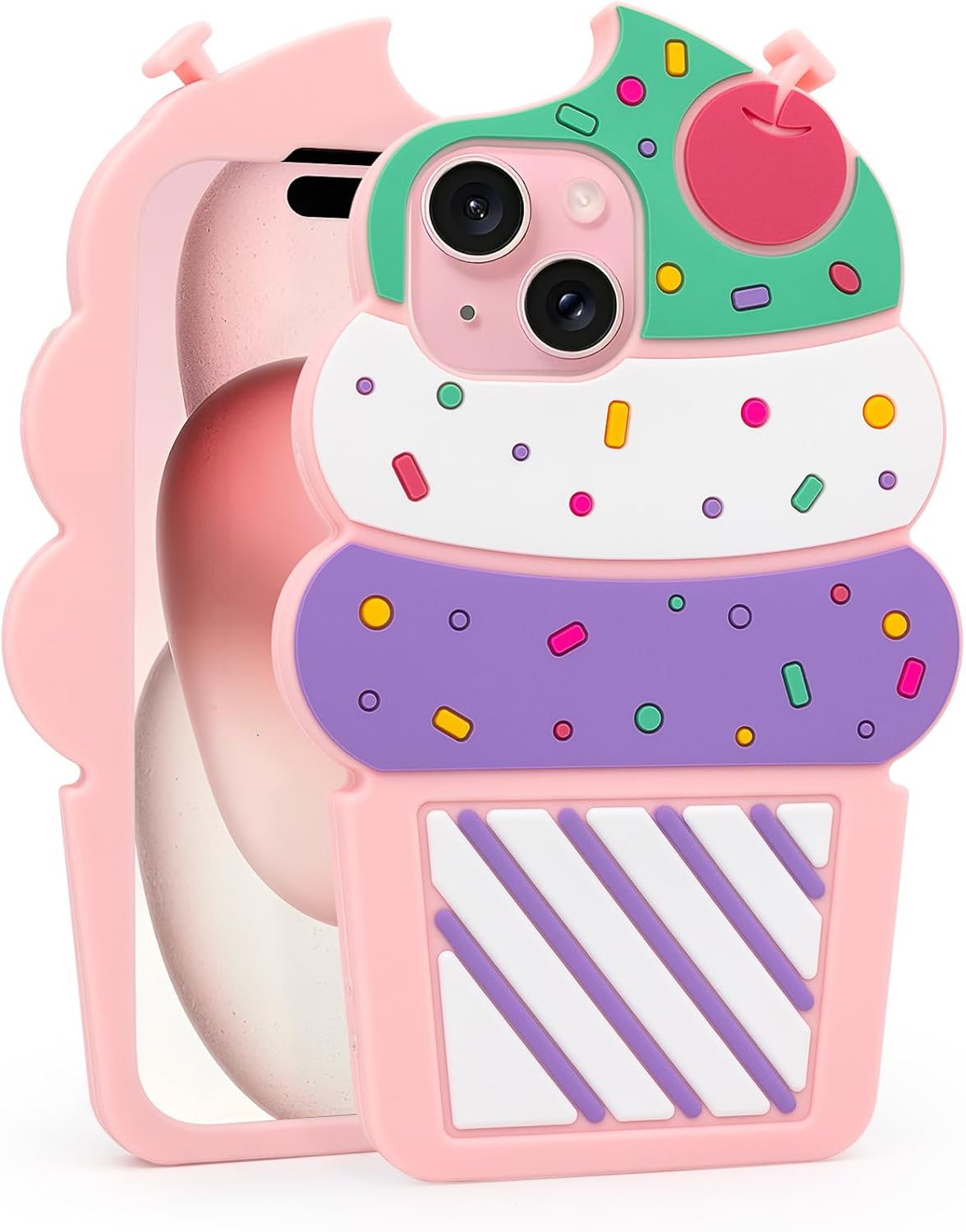 Amazon.com: Dumkery Cute Ice Cream iPhone 15 Case, Cupcakes 3D Funny ...