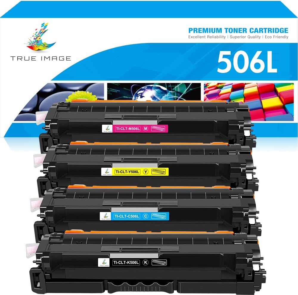 TRUE IMAGE CLT-506L Compatible Toner Cartridge Replacement for Samsung CLT-K506L CLT-Y506L CLT ...