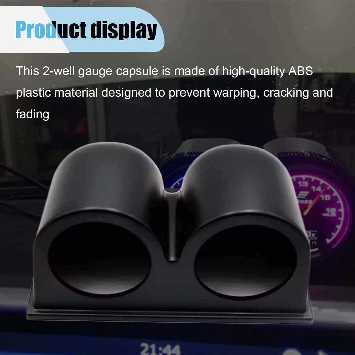 Snapklik.com : Universal Black 2" 52mm Dual Hole Gauge Dashboard Pod ...