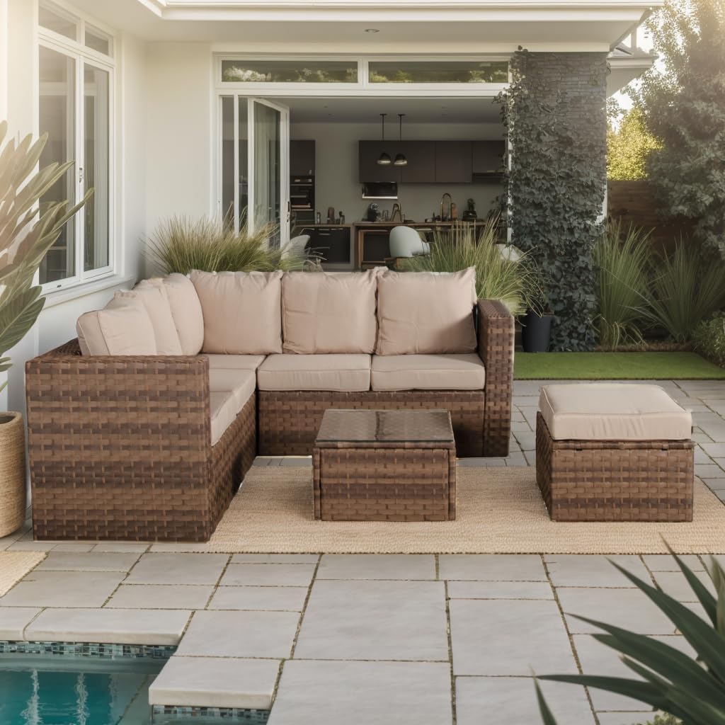 SPRING GARDEN FURNITURE Rattan Garden Furniture with Coffee Table ...