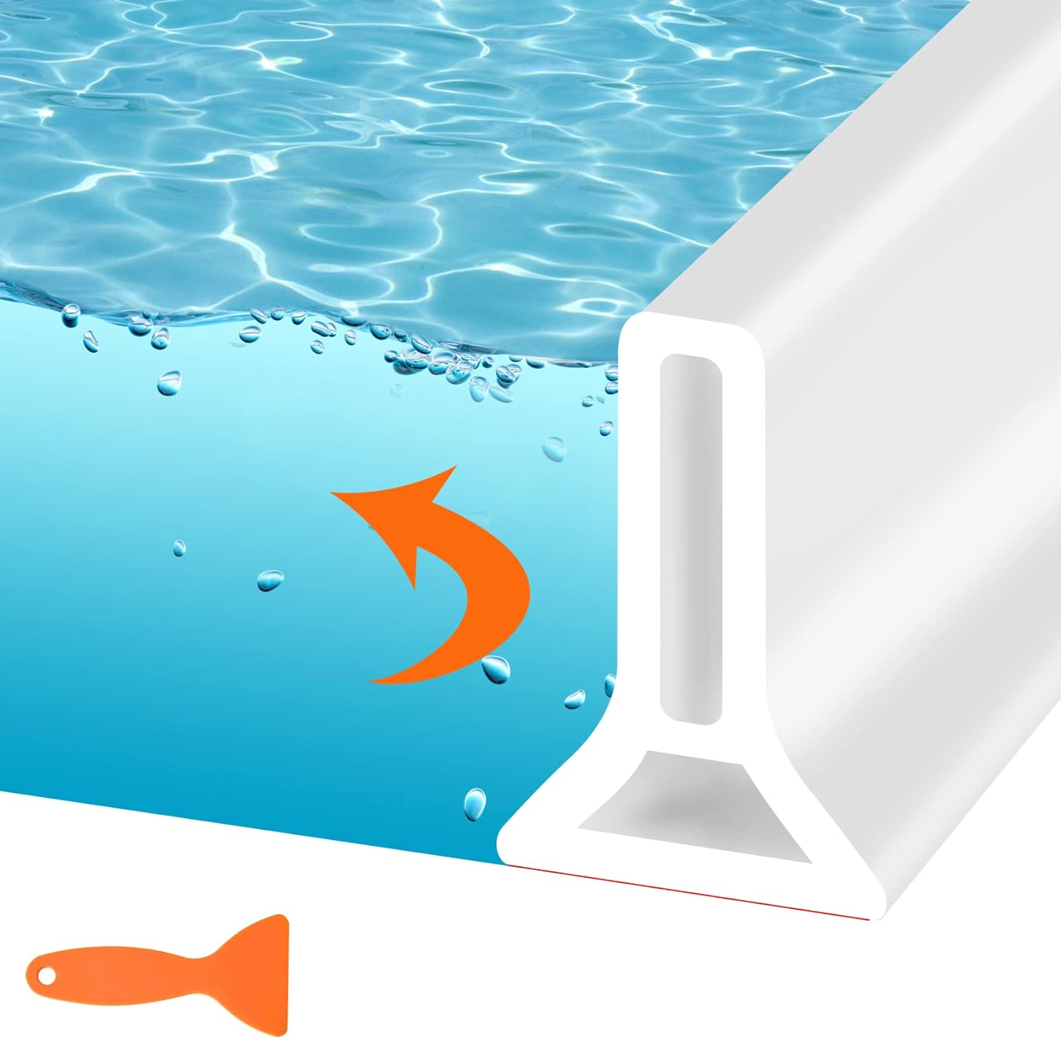 DEDU 67 Inch Shower Dam Water Stopper, Collapsible Shower Threshold ...