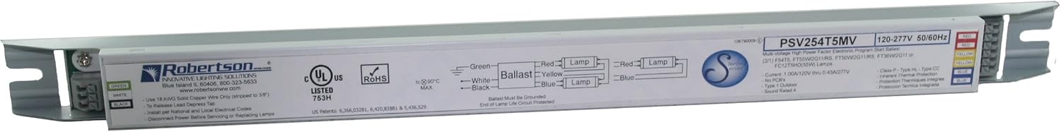 ROBERTSON 2P20065 PSV254T5MV /A Quik-Pak of 10 eBallasts, Program Start ...