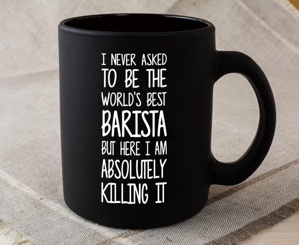 Amazon.com: Worlds Best Barista Mug Funny Barista Quote 11 Ounce White ...