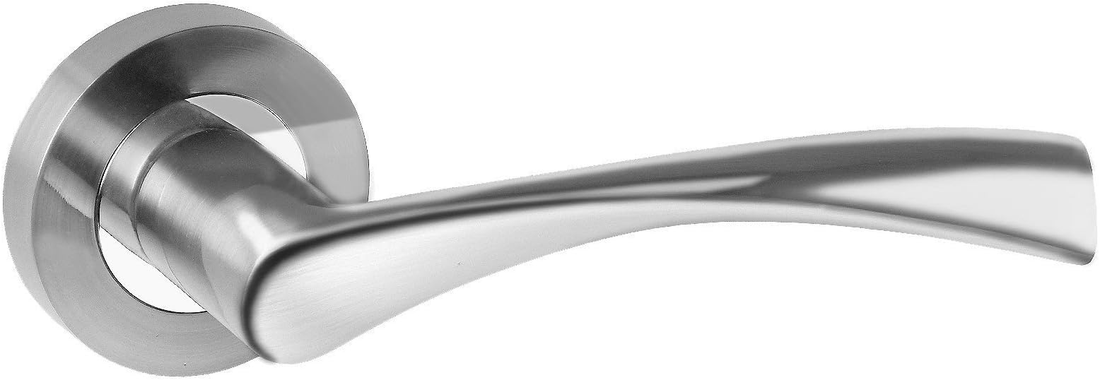 Square Duo Finish Chrome Door Handles on Rose H750061D - from Handle ...