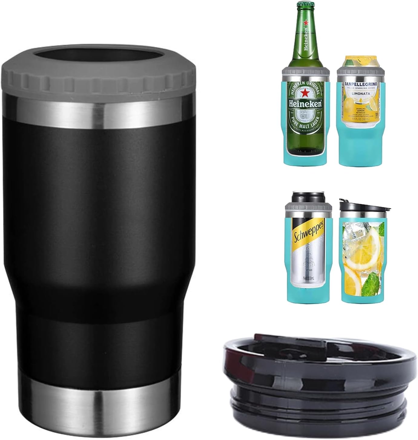 Gteller Aislante de lata/botella de acero inoxidable 4 en 1, tapas ...