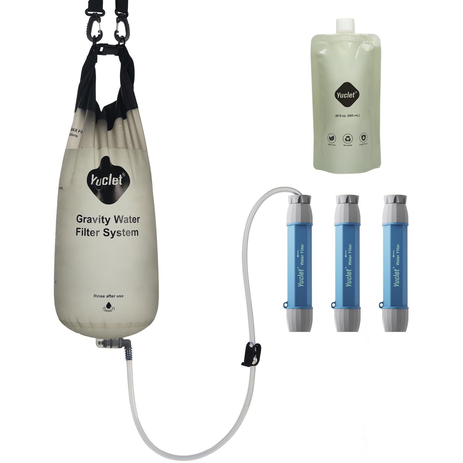 Amazon.com: Yuclet Gravity Water Filter System for Hiking, Camping ...