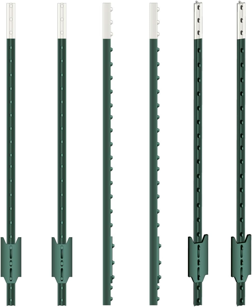 VOSS.farming T-Post 152 cm 200 Pieces Metal Post Fence System Green T ...