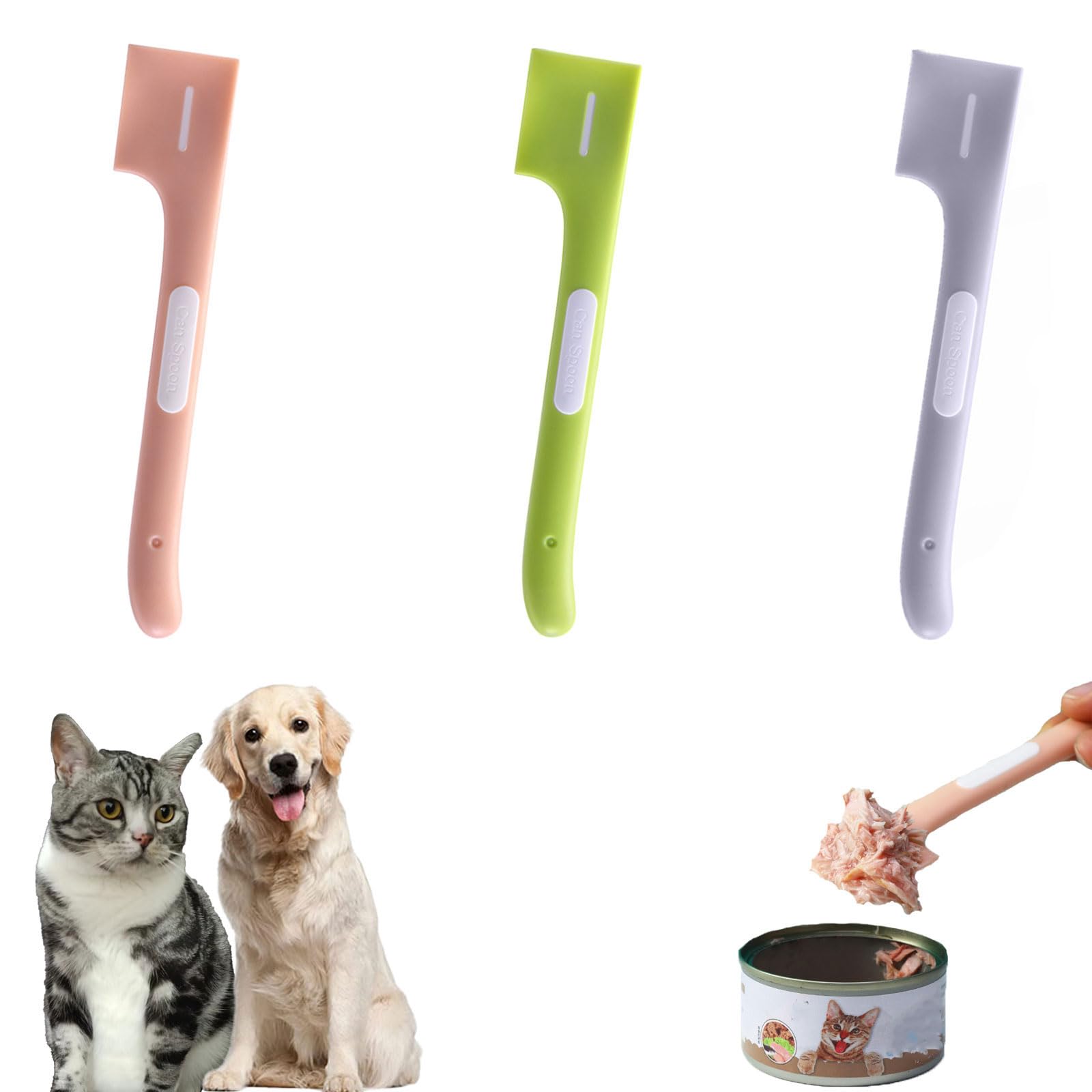 Amazon.com: Sheldamy 3 Pack Pet Food Can Spatulas, Mini Mixing Spoon to ...