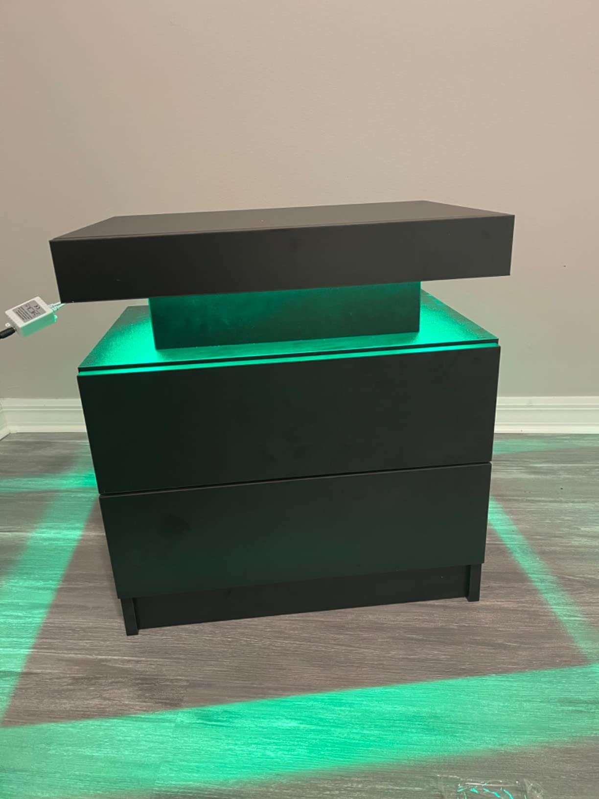$22/mo - Finance i-aplus LED Nightstand LED Bedside Table with 2 ...