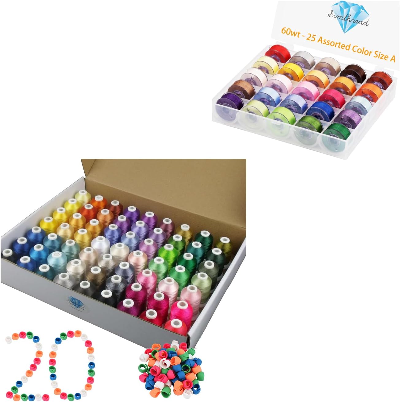 Amazon.com: Simthread Embroidery Thread Essential Pack Bundle - Brother ...