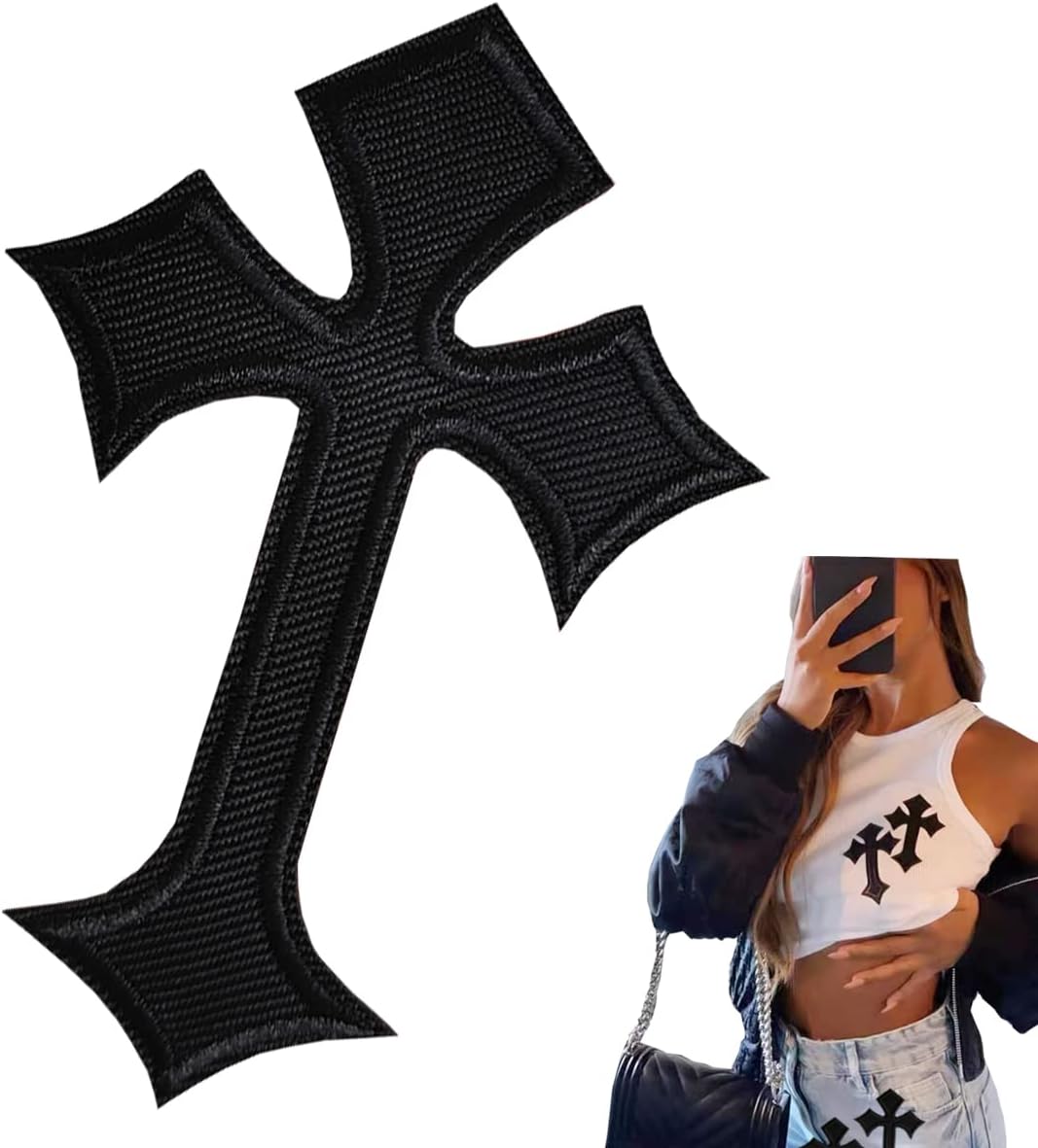 Amazon.com: Umama Patch Set of 3 Cross Embroidered Patch Celtic Gray ...