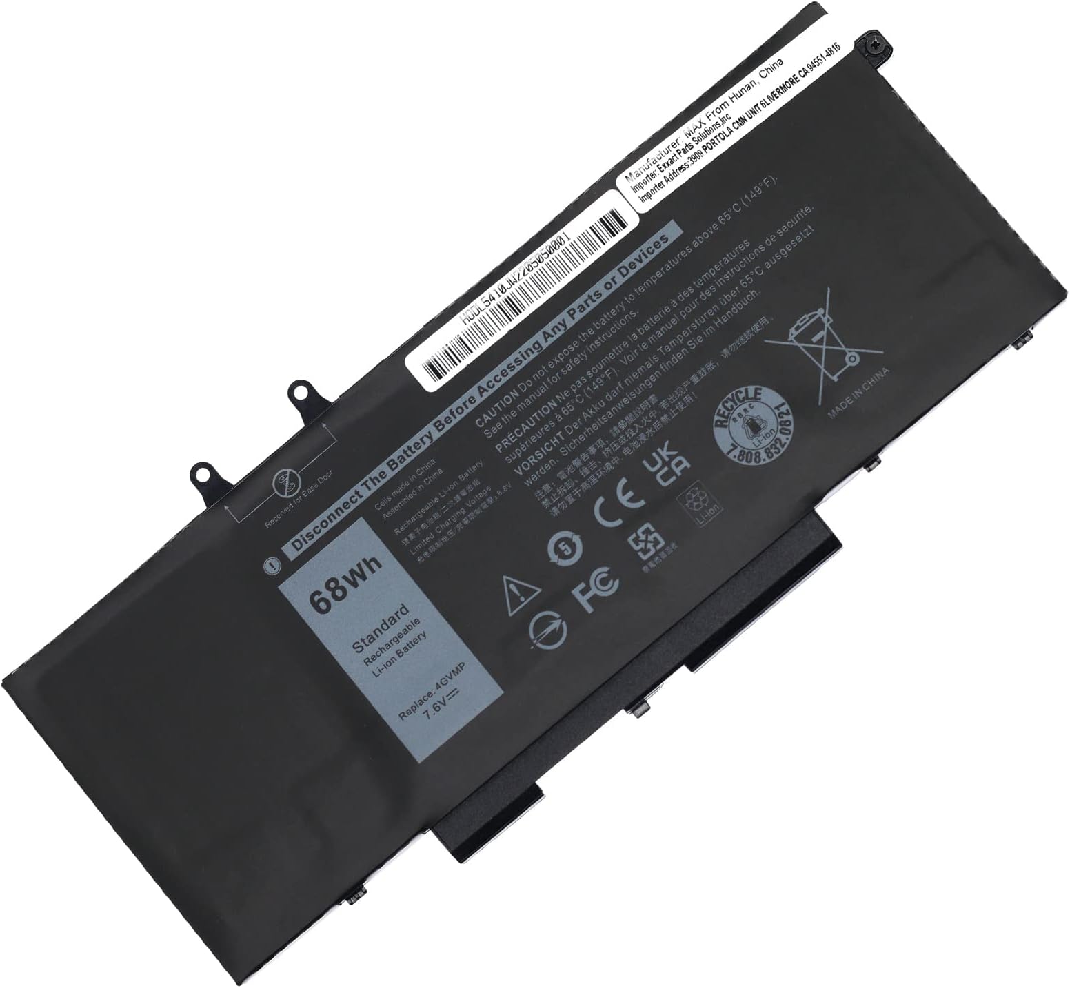 Amazon.com: GZRKF 7.6V 68Wh 4GVMP Laptop Battery for Dell Latitude 5400 ...
