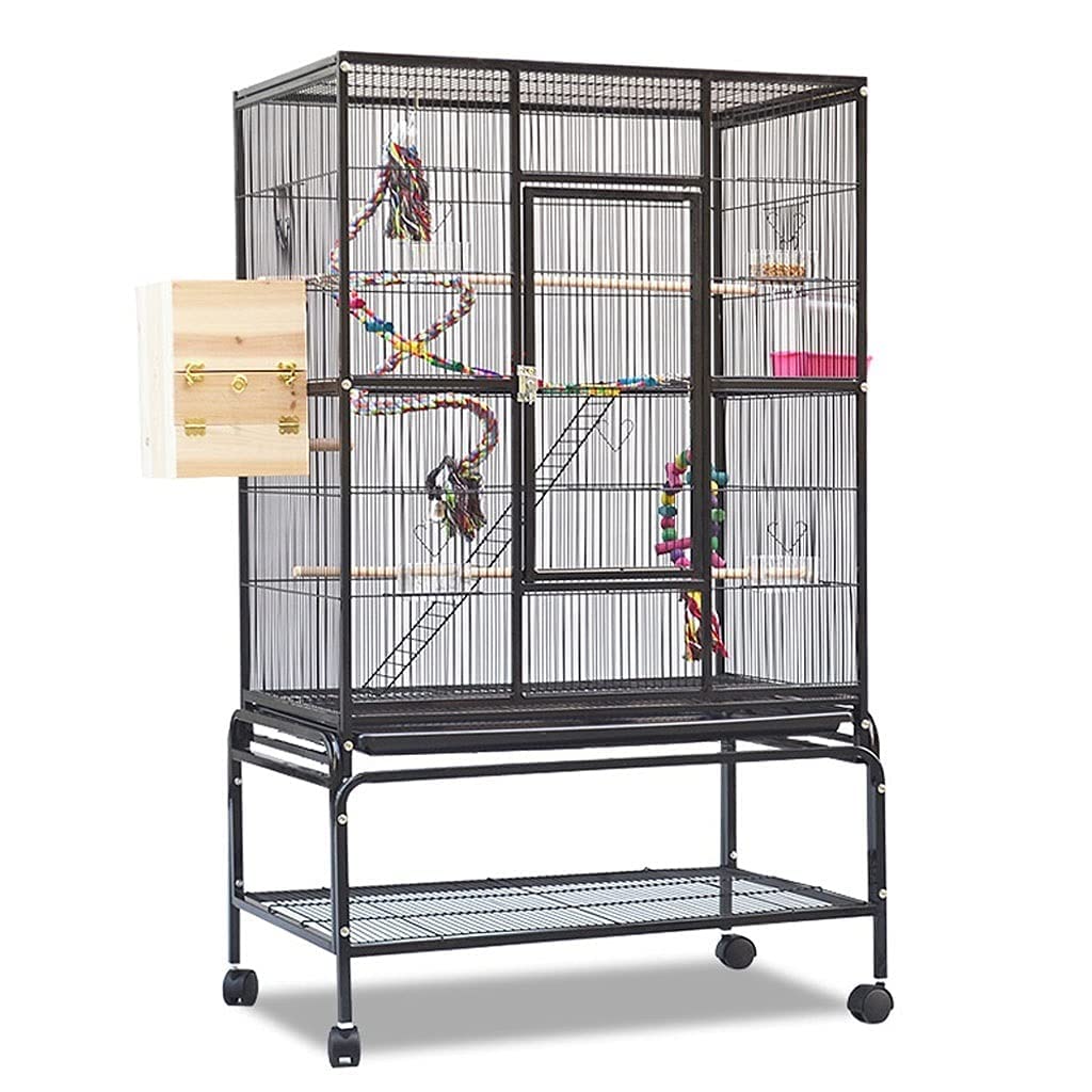 Large Bird Cage Black Metal Parrot Bird Cage Luxury Villa | Desertcart ...