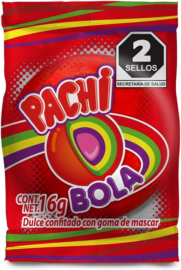 Pachi Bola Dulce con Goma de Mascar, 400 g con 25 piezas : Amazon.com ...