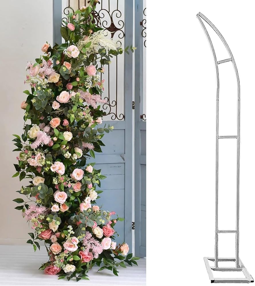 Wedding Arch Stand 6.8FT Metal - White Ceremony Backdrop For Indoor ...