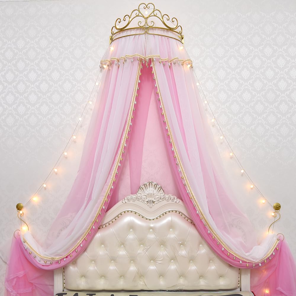 Amazon.com: GongZhuMeng Girl Bed Curtain Princess Crown Mosquito ...