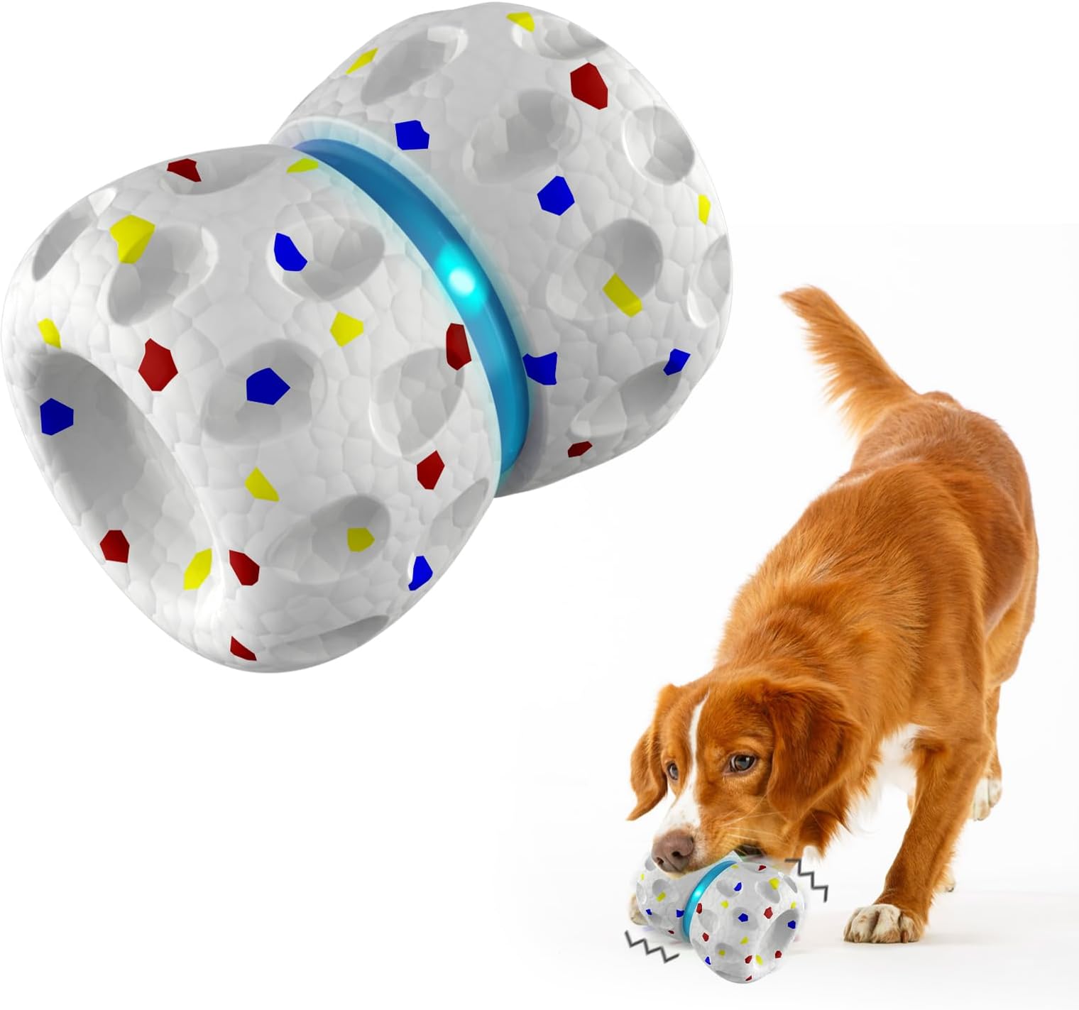 Pet Supplies : Giociv Interactive Dog Toys with Motion Activated, Squeaky Dog Toy Active Rolling ...