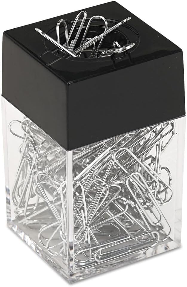 Amazon.com : Black Magnetic Paper Clip Dispenser Holder Paperclip ...