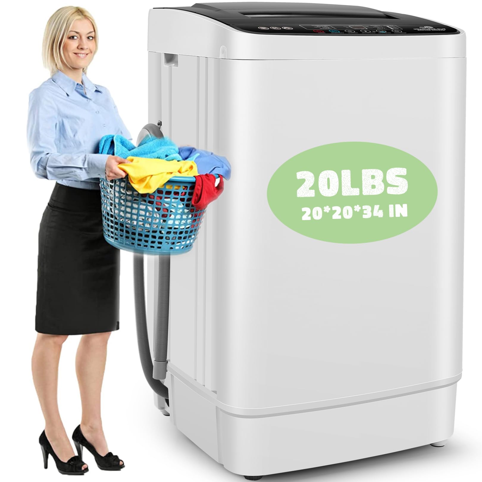 Amazon.com: Nictemaw Portable Washing Machine, 20Lbs Capacity Portable ...