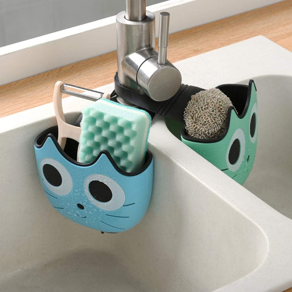 Amazon.com: QTMY 2 PACK Cat Sponge Holder Basket with Buckle,Sink ...