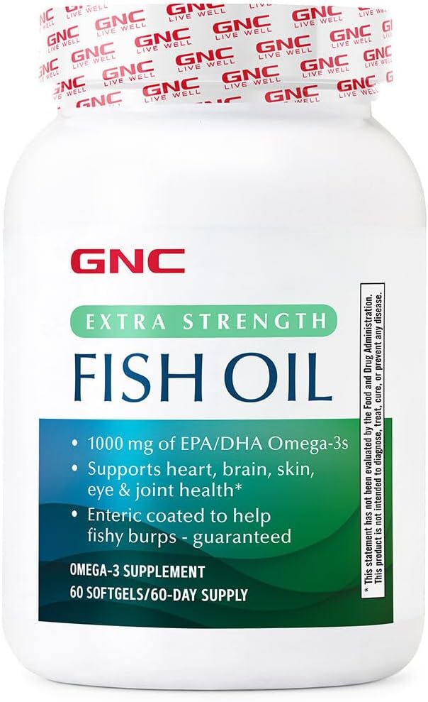 Amazon.com: GNC Extra Strength Fish Oil Softgels - Lemon - 60 Softgels ...