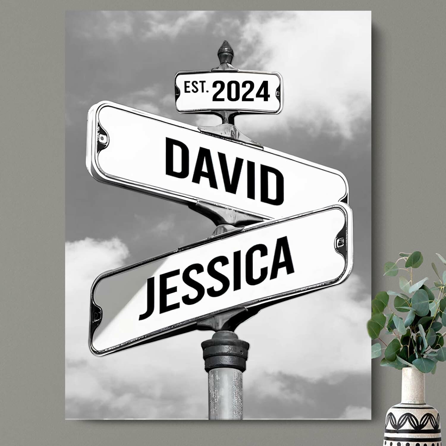 Amazon.com: Personalized Name Vintage Street Sign Canvas Print ...