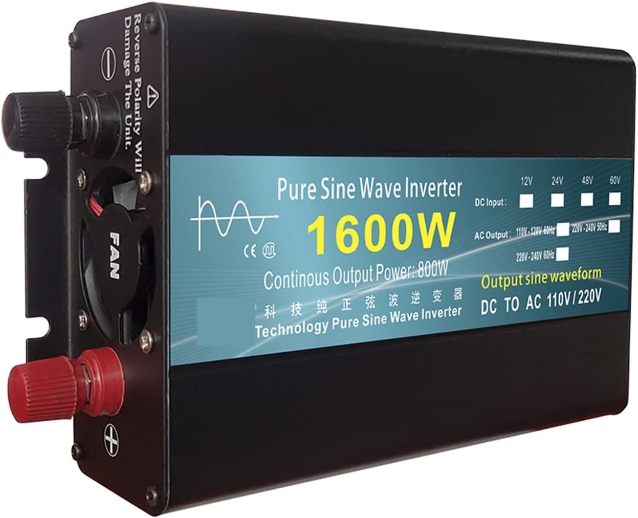 Pure Sine Wave Inverter DC 12v/24v To AC 1000W 1600W 3000W Power ...
