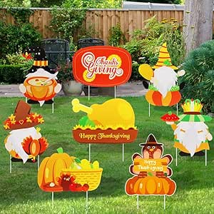 Amazon.com : Thanksgiving Yard Signs with Stakes, 8 Pcs Fall ...