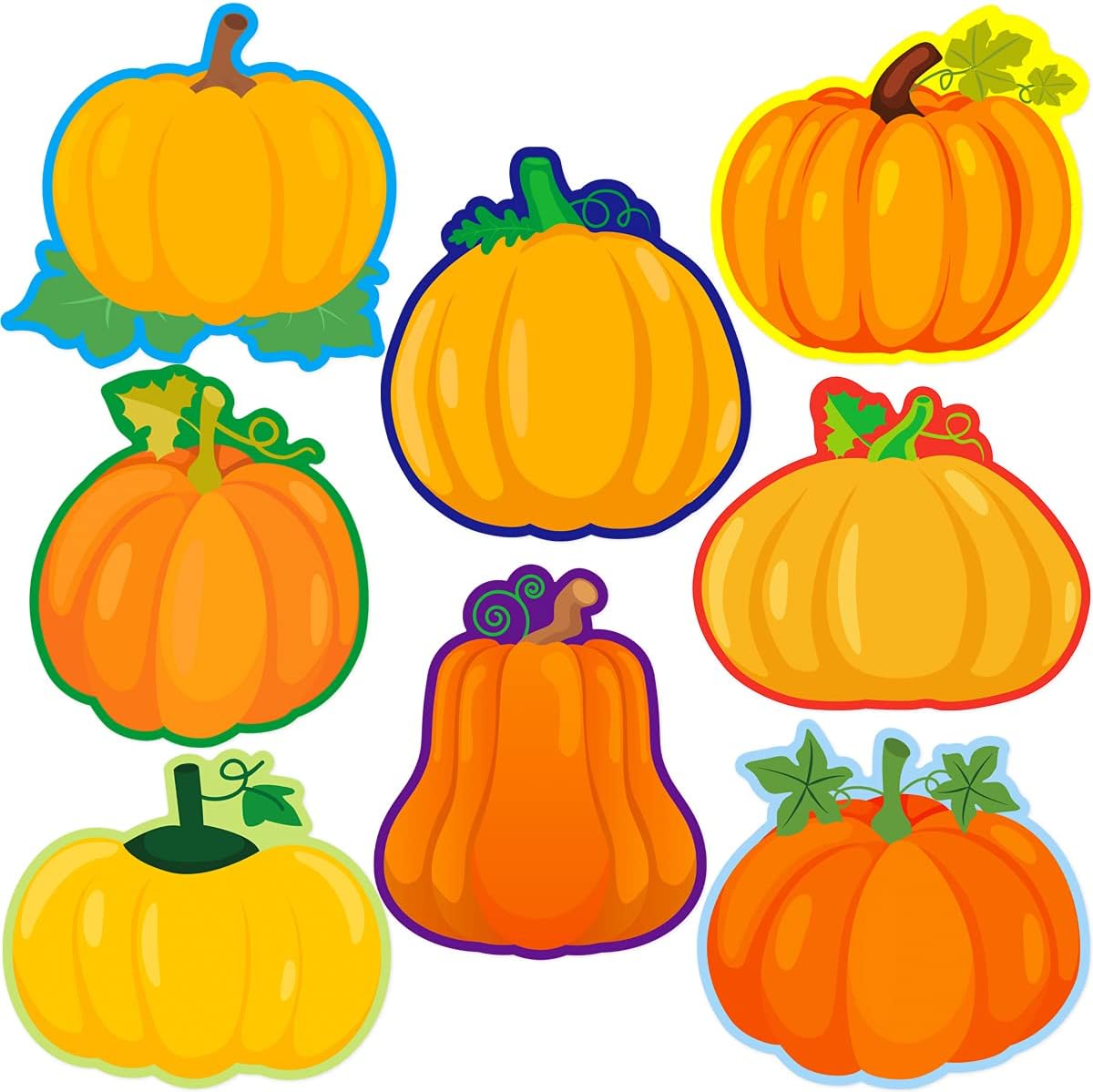 Amazon.com: 360 Pcs Pumpkin Cutouts Paper Fall Harvest Pumpkin Cut-Outs ...