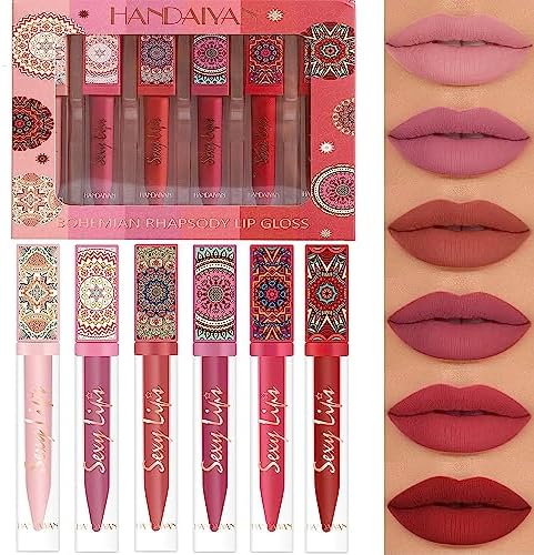 Amazon.com : 6PCS Matte Liquid Lipstick Set Non-Stick Cup Waterproof ...