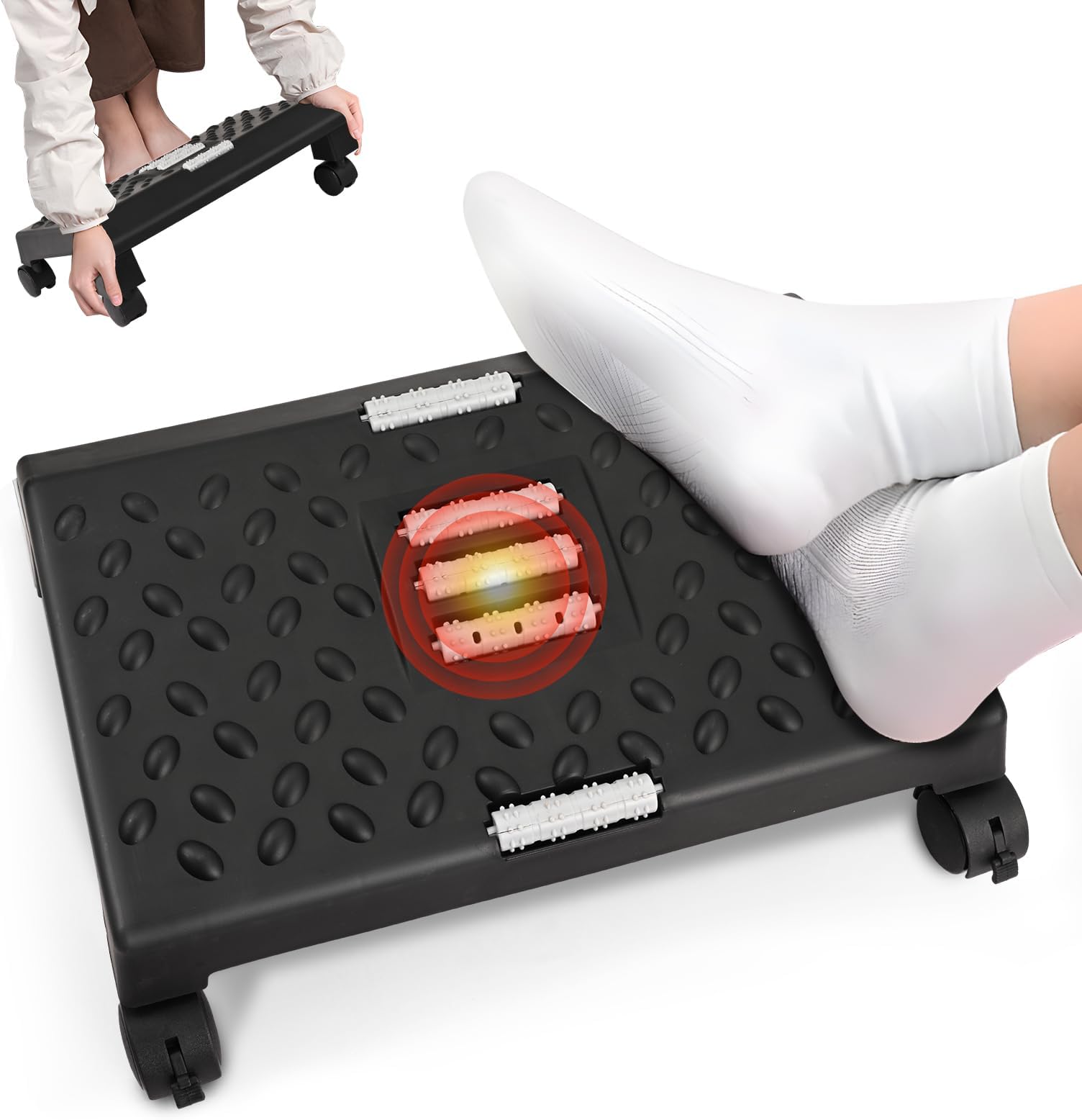 Q-Connect Ergonomic Adjustable Footrest Platform Size 540x265mm Black ...
